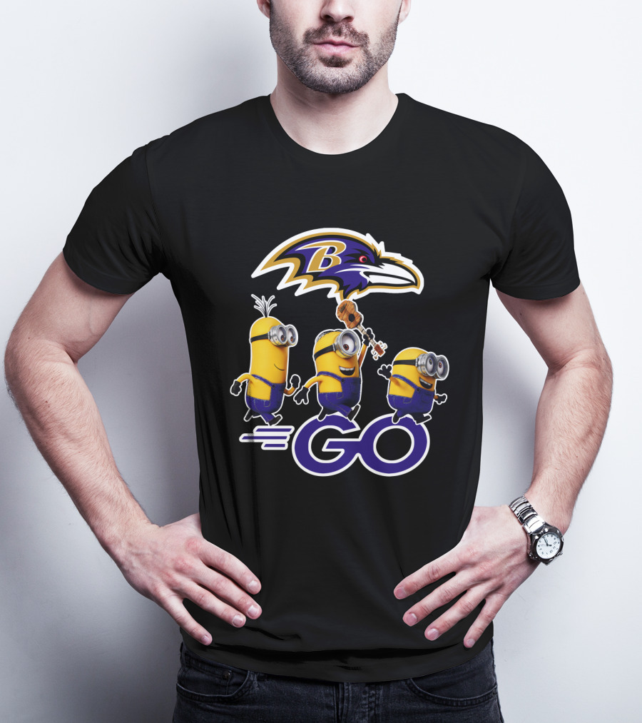 Baltimore Ravens Go Minions Football Mascot Fan T-Shirt