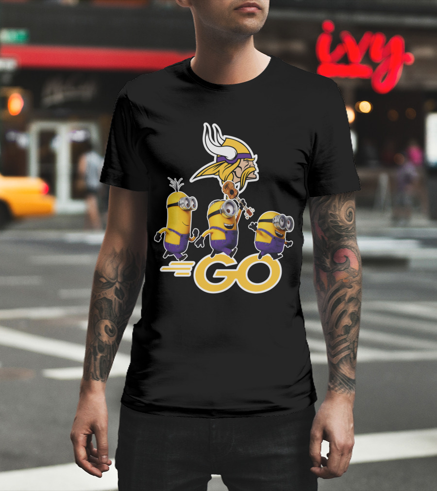 Minions Go Vikings Football Fan T-Shirt