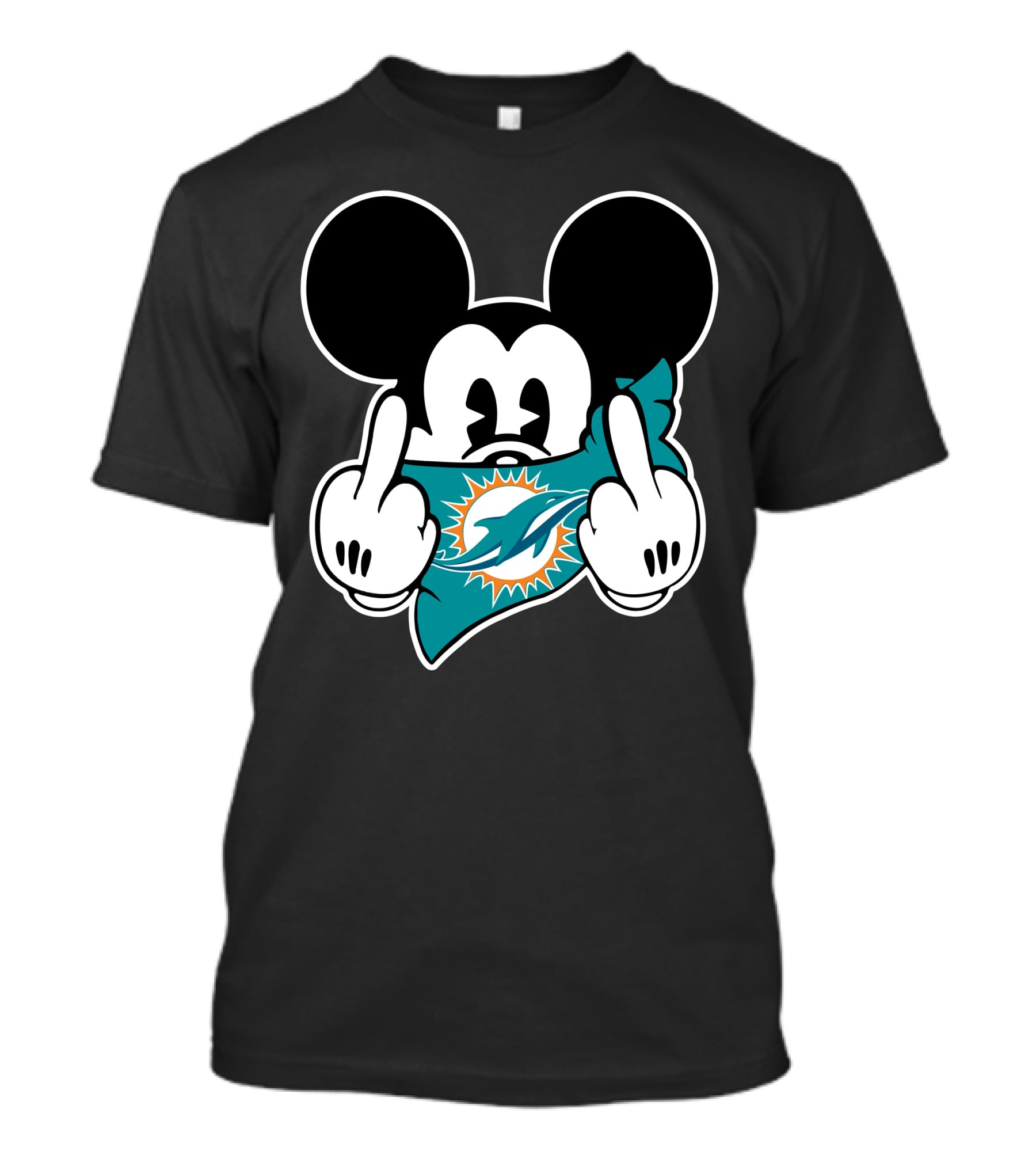 Mickey Mouse Dolphins Fanatic Bold Gesture Soccer Team Spirit Display T-Shirt
