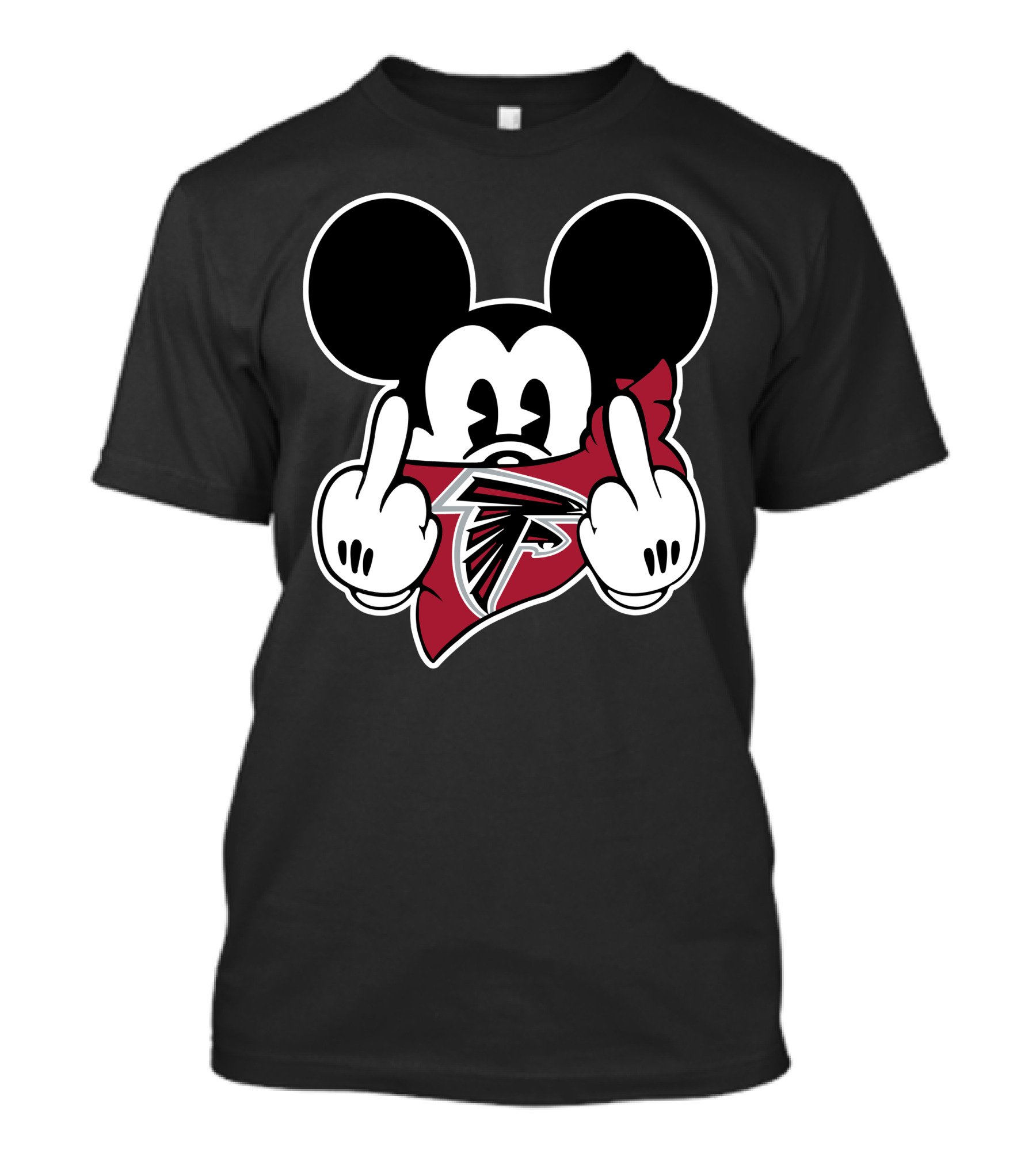Falcons Mickey Mouse Hands Middle Finger Gesture T-Shirt