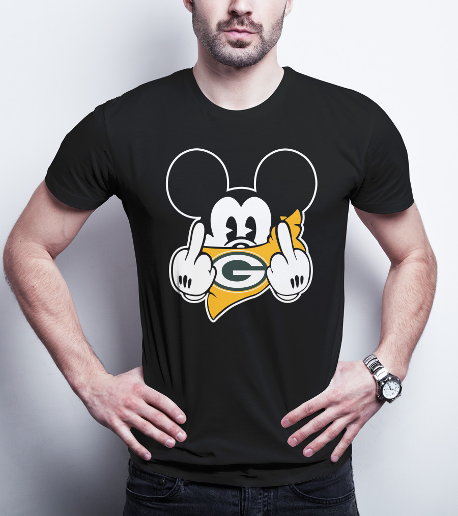 Mickey Mouse Packers Logo Gesture T-Shirt