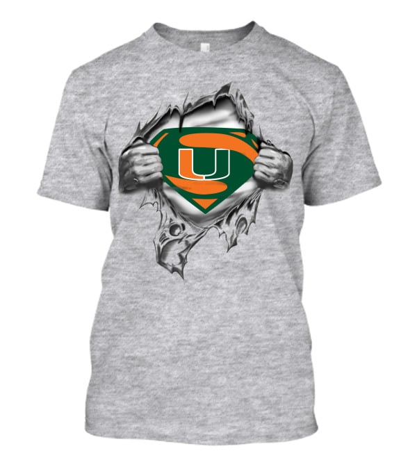 Miami Hurricanes Superman Logo U Shield T-Shirt