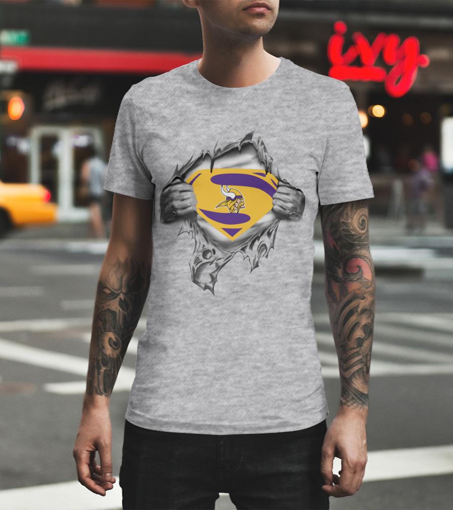 Vikings Logo Superman Shield Fusion T-Shirt