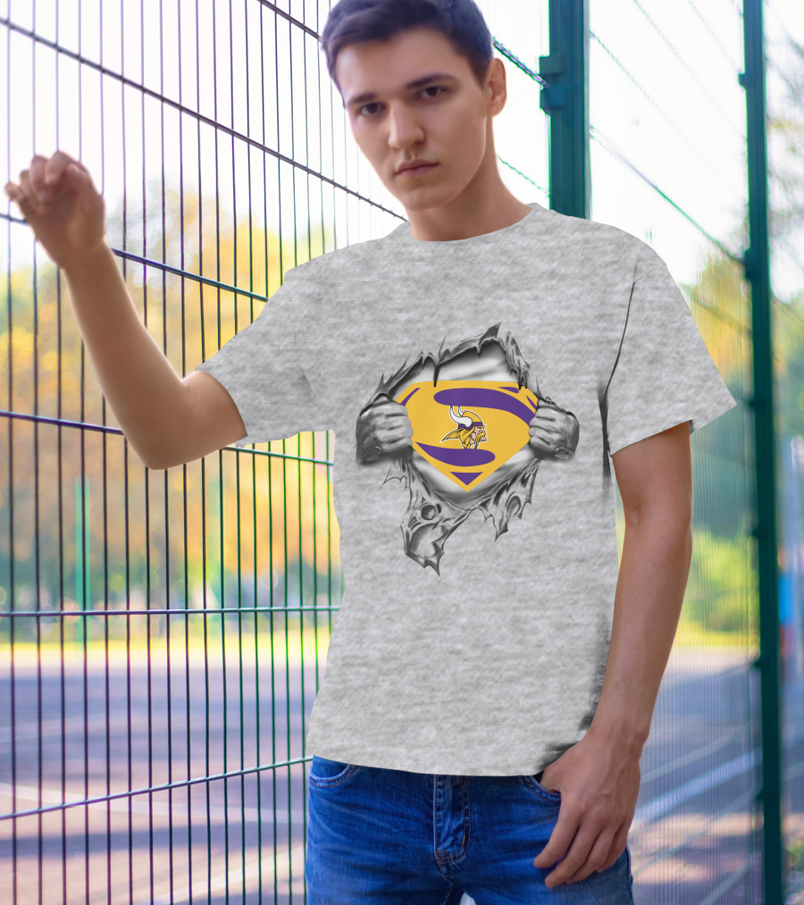 Vikings Logo Superman Shield Fusion T-Shirt