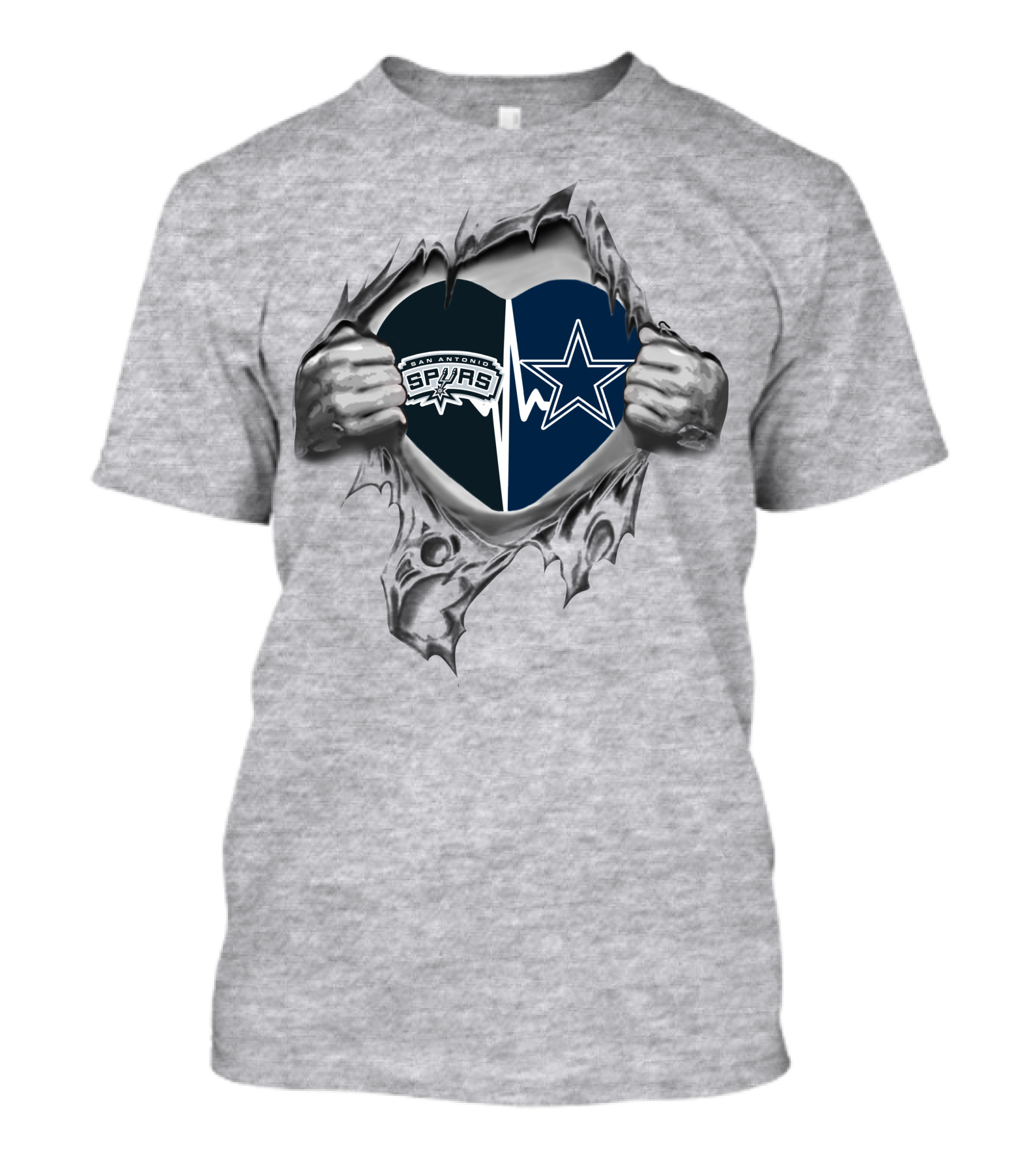 Cowboys And San Antonio Spurs Heart T-Shirt