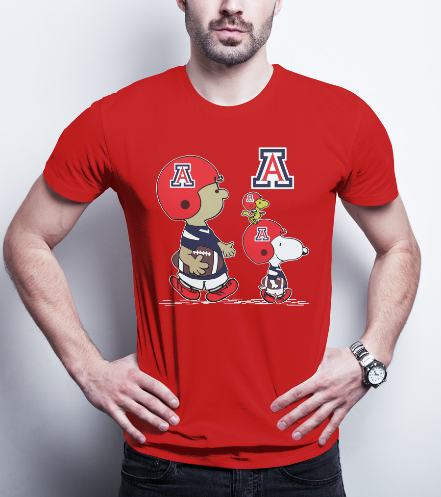 Arizona Wildcats Snoopy Football Team Peanuts Characters T-Shirt