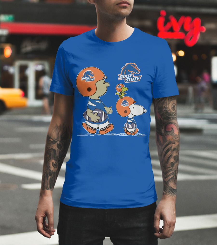 Boise State Broncos Peanuts Football Snoopy And Friends T-Shirt