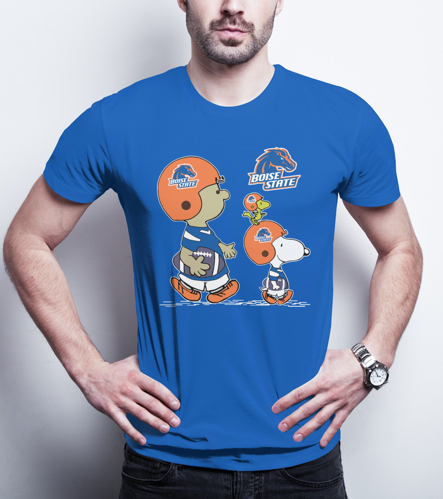 Boise State Broncos Peanuts Football Snoopy And Friends T-Shirt