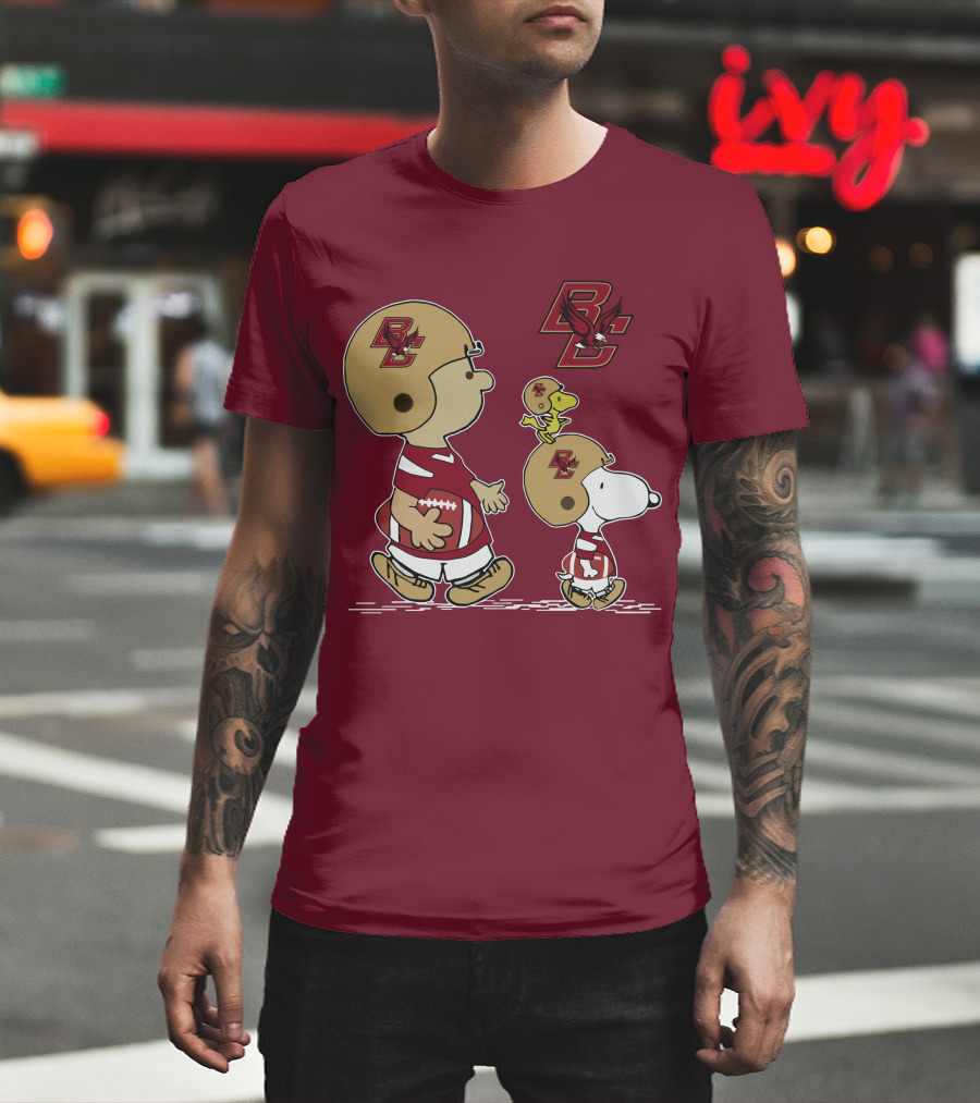 Boston College Eagles Snoopy Football BC T-Shirt
