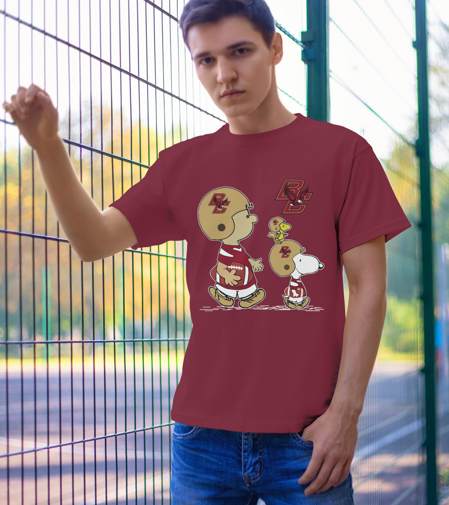 Boston College Eagles Snoopy Football BC T-Shirt