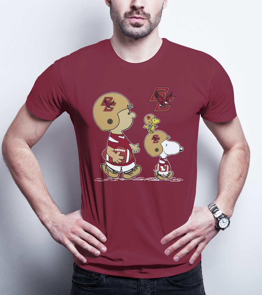 Boston College Eagles Snoopy Football BC T-Shirt