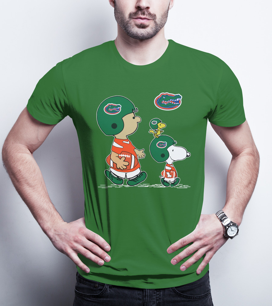 Florida Gators Snoopy And Woodstock Football Helmets T-Shirt