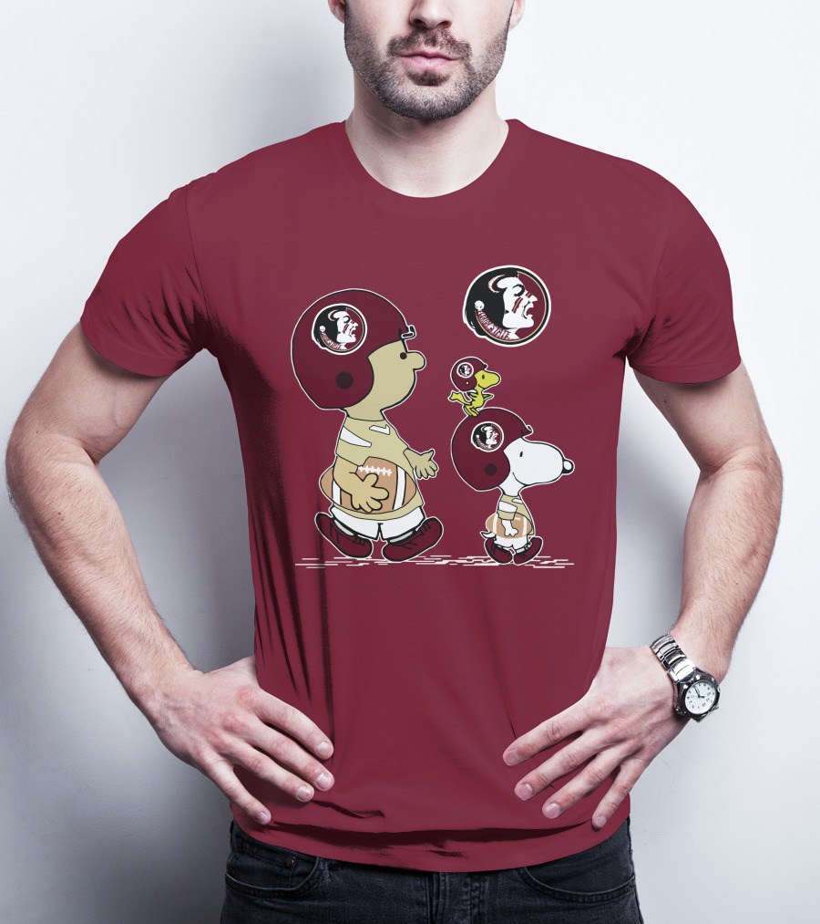 FSU Seminoles Snoopy And Woodstock Football Helmet T-Shirt