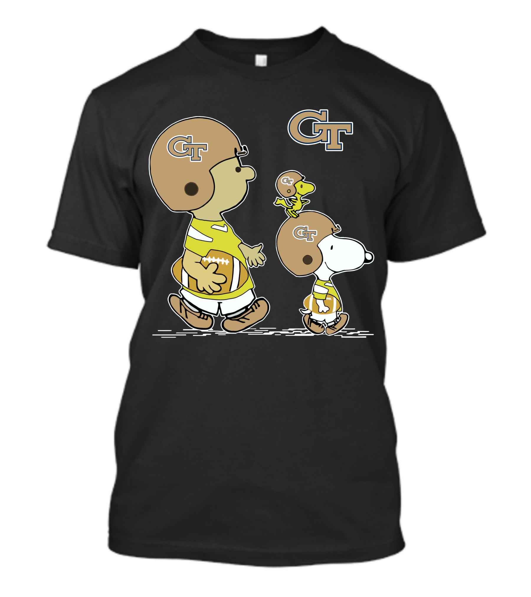 Georgia Tech Yellow Jackets Snoopy And Woodstock Football Players T-Shirt