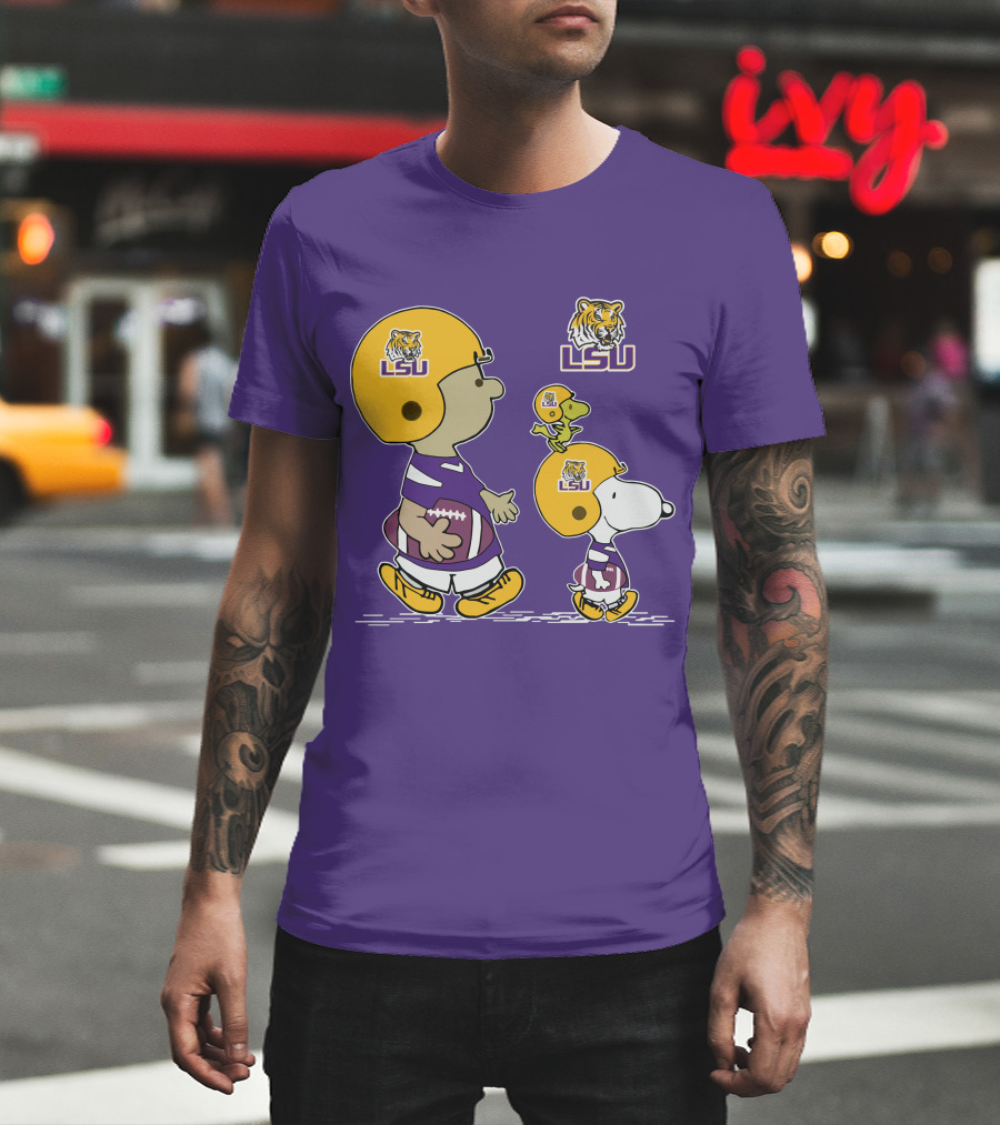 LSU Tigers Snoopy And Woodstock Football Adventure T-Shirt