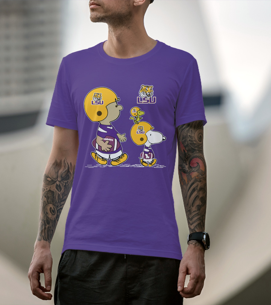 LSU Tigers Snoopy And Woodstock Football Adventure T-Shirt