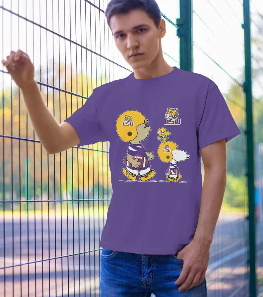 LSU Tigers Snoopy And Woodstock Football Adventure T-Shirt