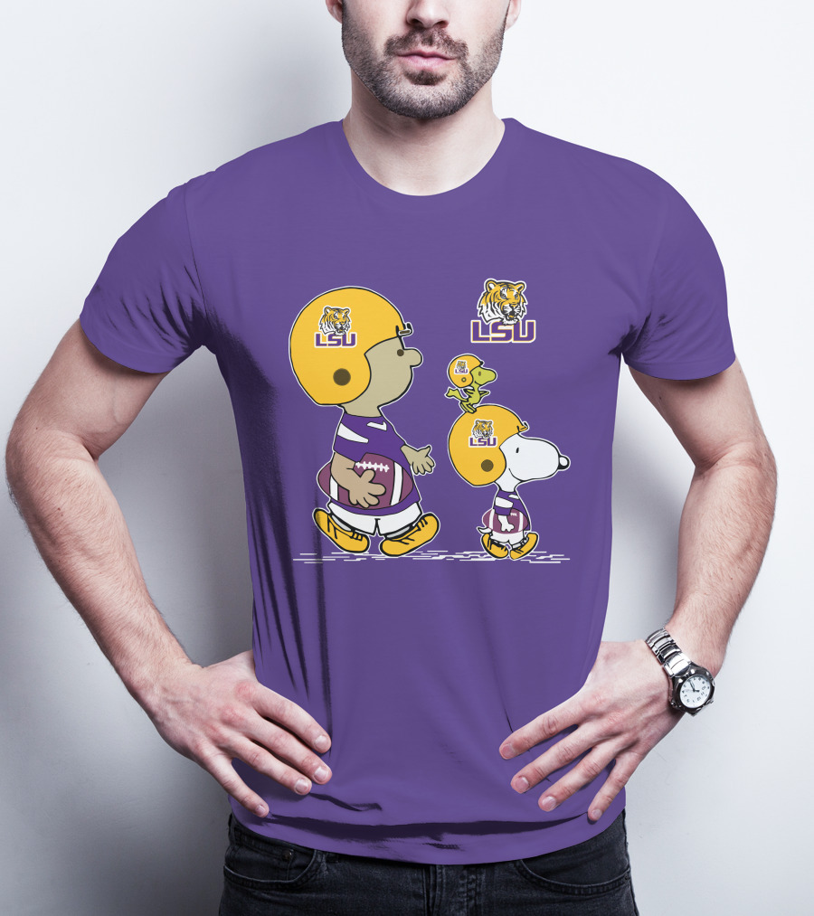 LSU Tigers Snoopy And Woodstock Football Adventure T-Shirt
