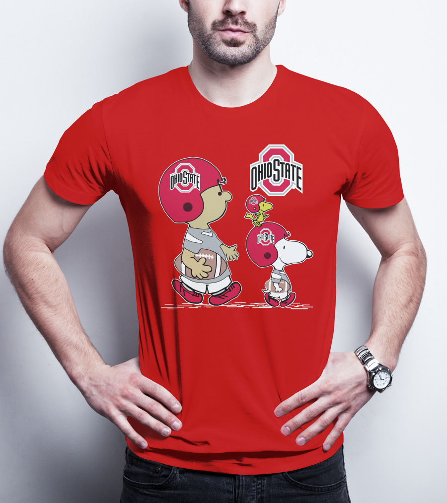 Ohio State Football Snoopy And Woodstock Peanuts Sports Gear T-Shirt