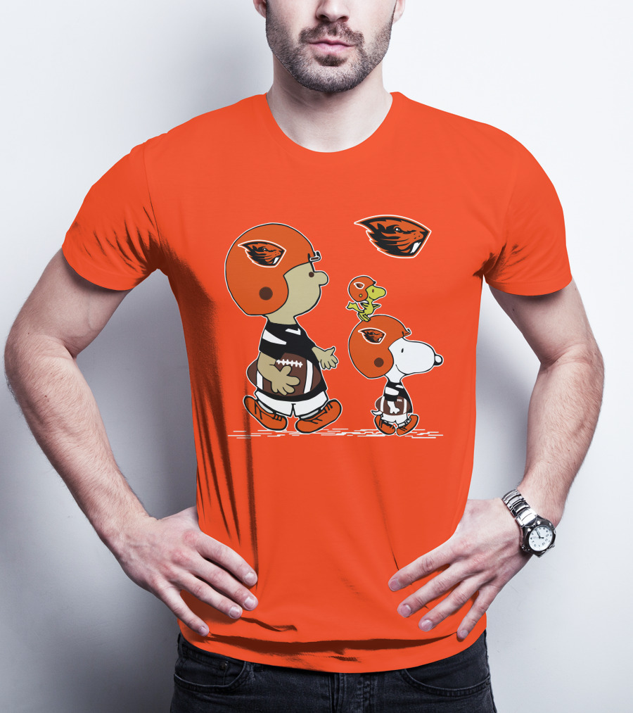 Oregon State Beavers Football Snoopy Woodstock Peanuts Charlie Brown T-Shirt