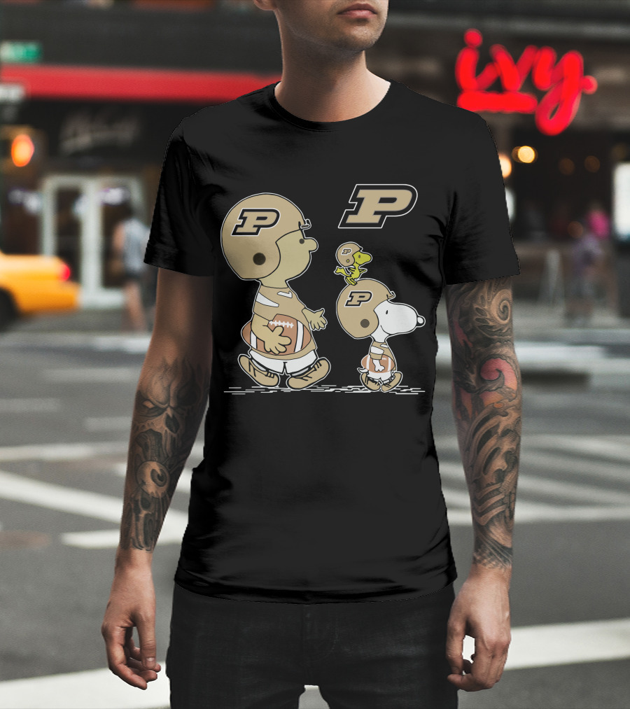Purdue Football Snoopy And Woodstock Peanuts Collaboration T-Shirt