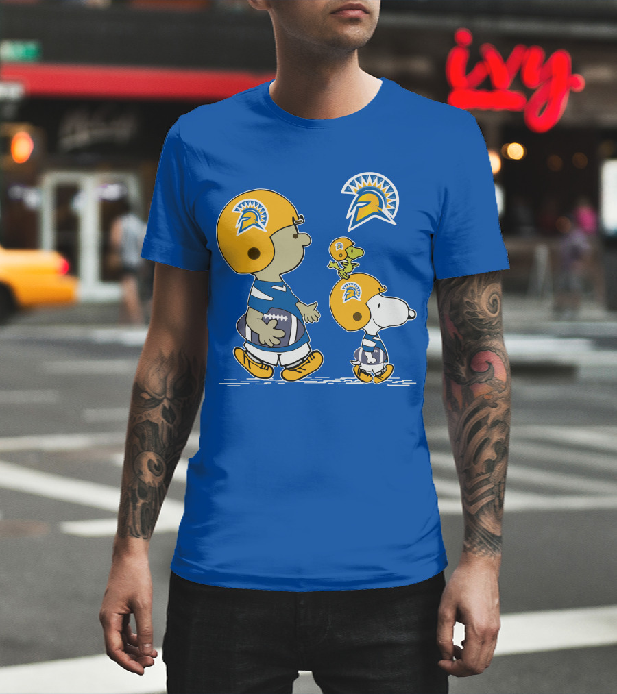 San Jose State Spartans Snoopy Football Peanuts Charlie Brown Woodstock T-Shirt