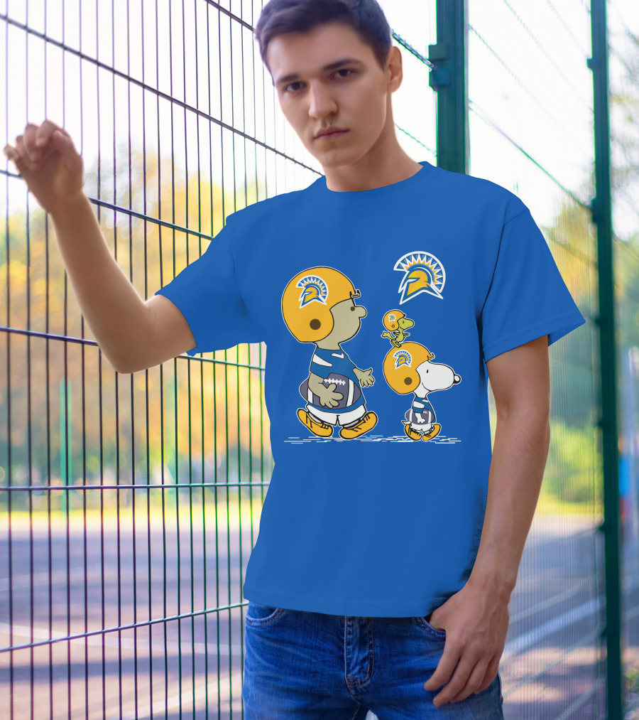 San Jose State Spartans Snoopy Football Peanuts Charlie Brown Woodstock T-Shirt
