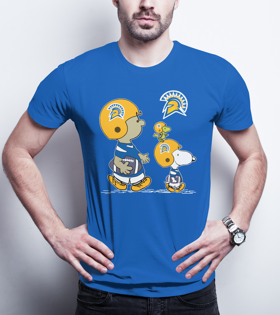 San Jose State Spartans Snoopy Football Peanuts Charlie Brown Woodstock T-Shirt