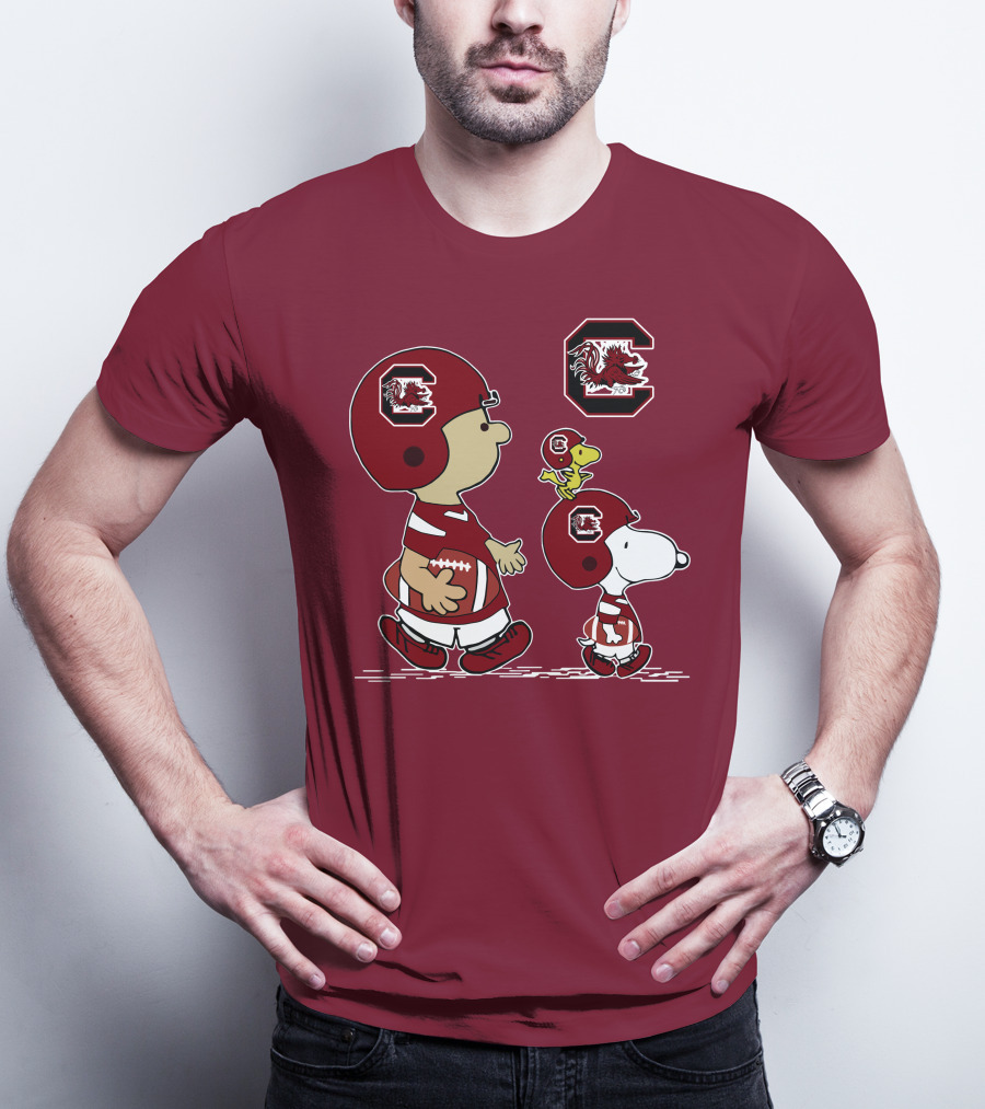 South Carolina Gamecocks Snoopy Football Peanuts Characters T-Shirt