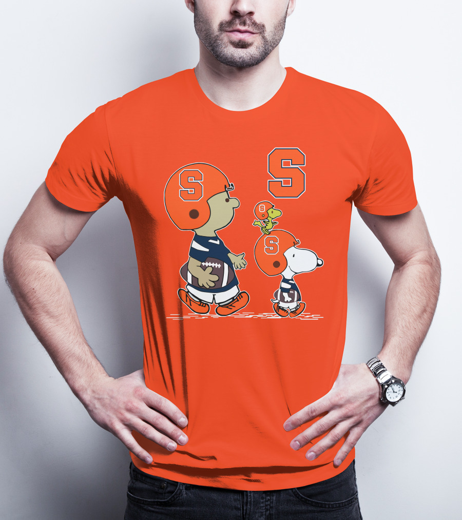 Syracuse Orange Snoopy Football Peanuts Characters T-Shirt