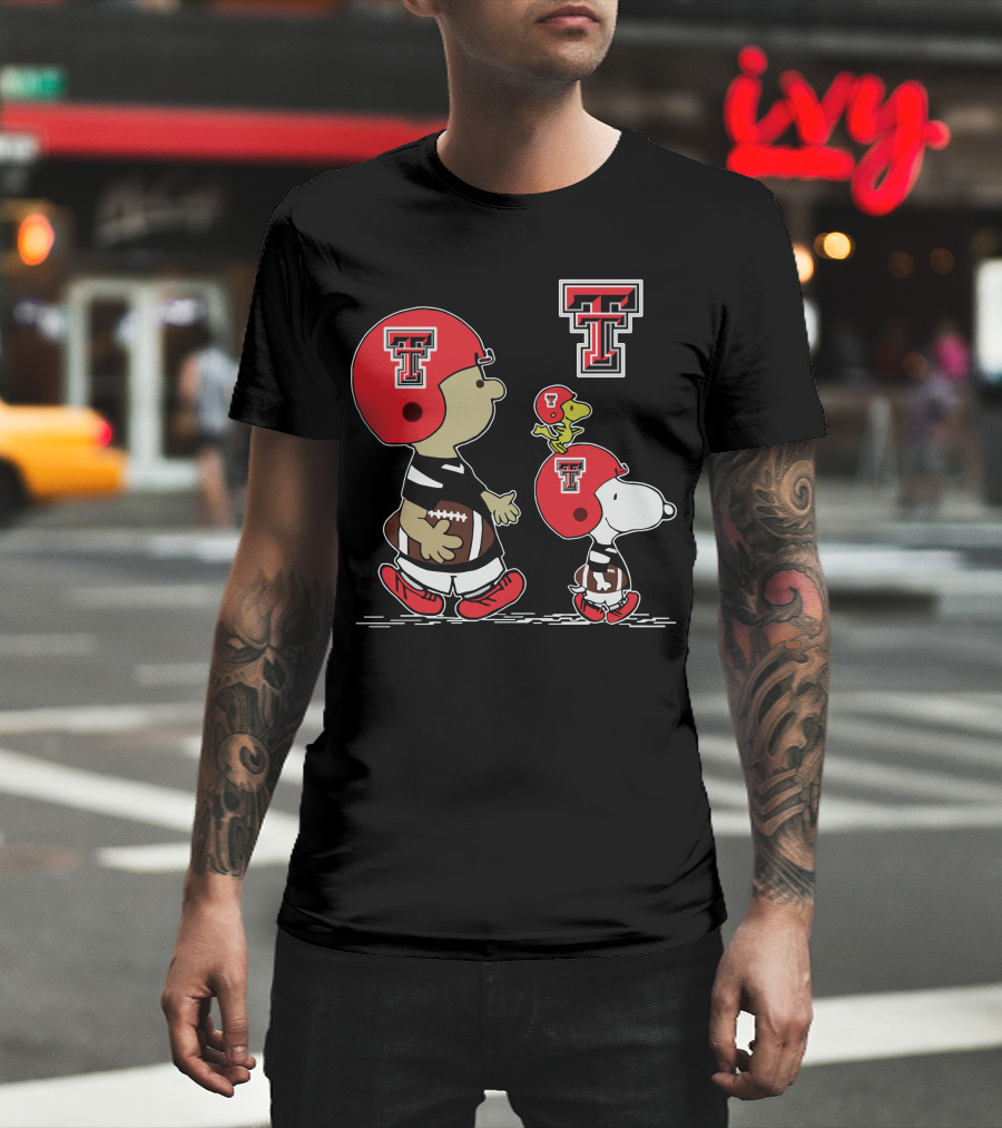Texas Tech Peanuts Football Snoopy And Woodstock T-Shirt