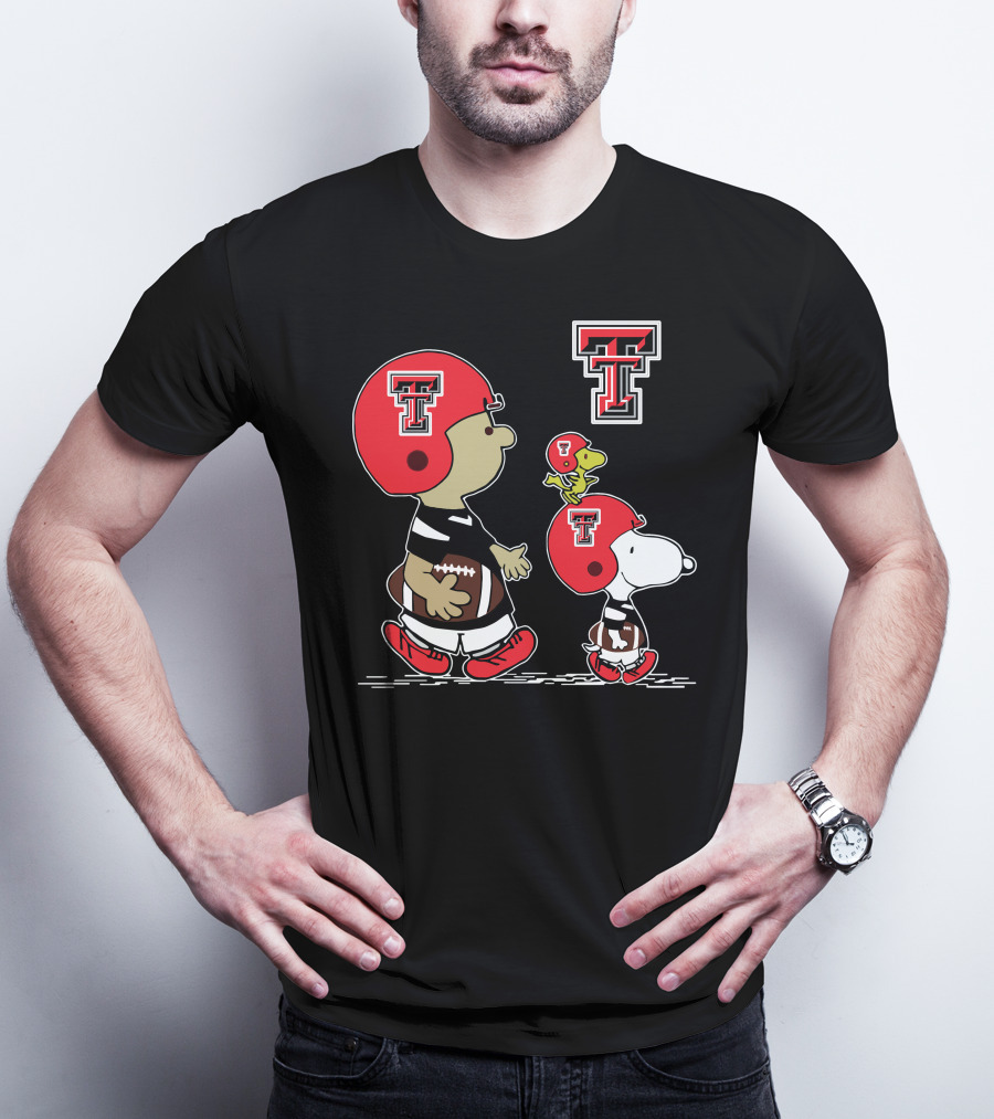 Texas Tech Peanuts Football Snoopy And Woodstock T-Shirt