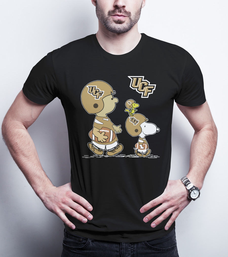 Ucf Peanuts Characters Snoopy Charlie Brown Woodstock Football T-Shirt