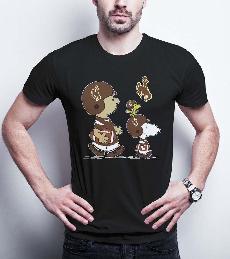 Wyoming Cowboys Peanuts Football Parody With Snoopy And Friends T-Shirt