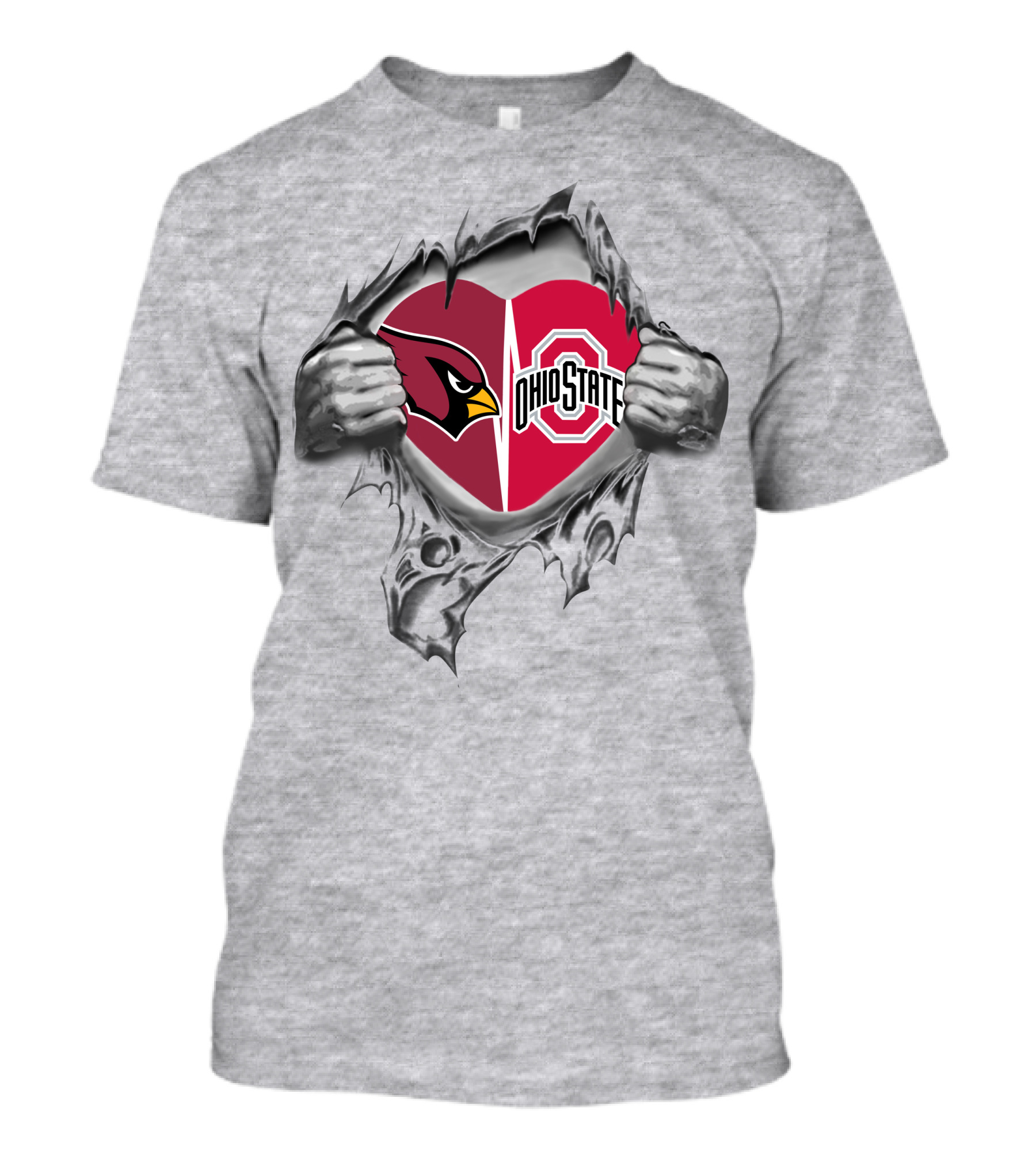 Cardinals Ohio State Heart Logo Mashup T-Shirt