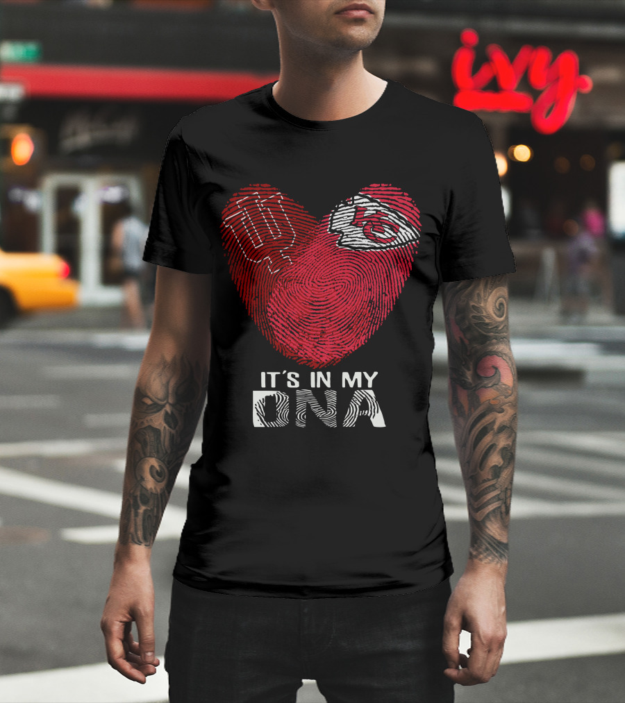 Indiana Hoosiers Chiefs Fingerprint Heart It's In My DNA T-Shirt