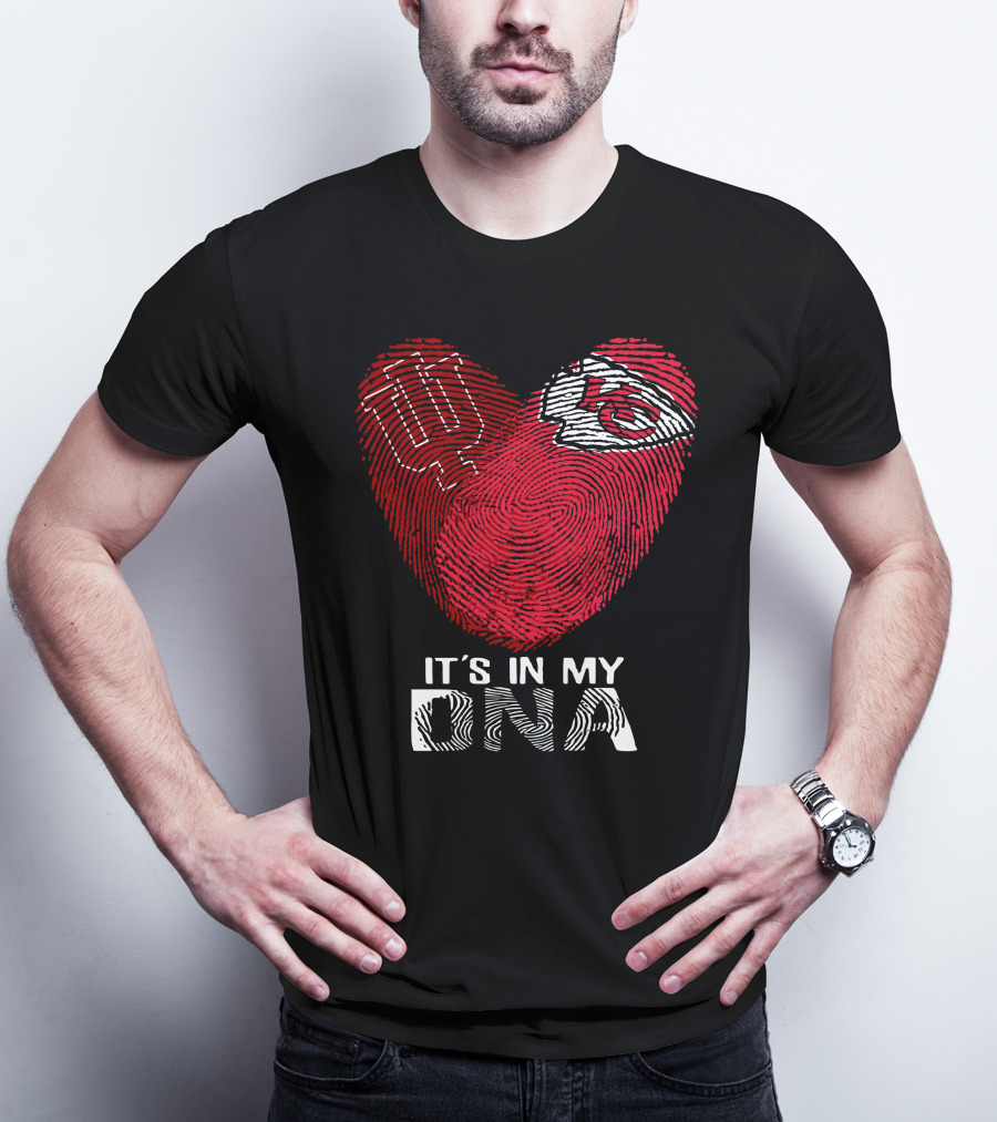 Indiana Hoosiers Chiefs Fingerprint Heart It's In My DNA T-Shirt
