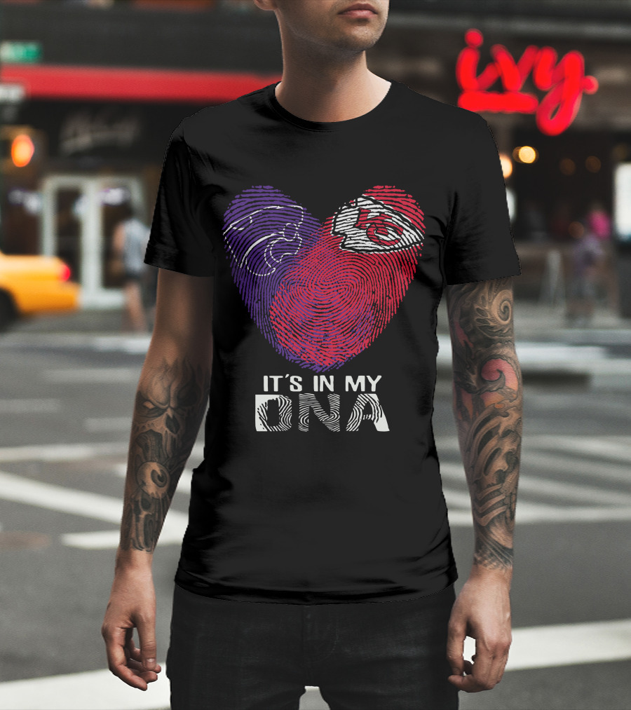 Kansas State Wildcats Chiefs It's In My DNA Football Fan Spirit T-Shirt