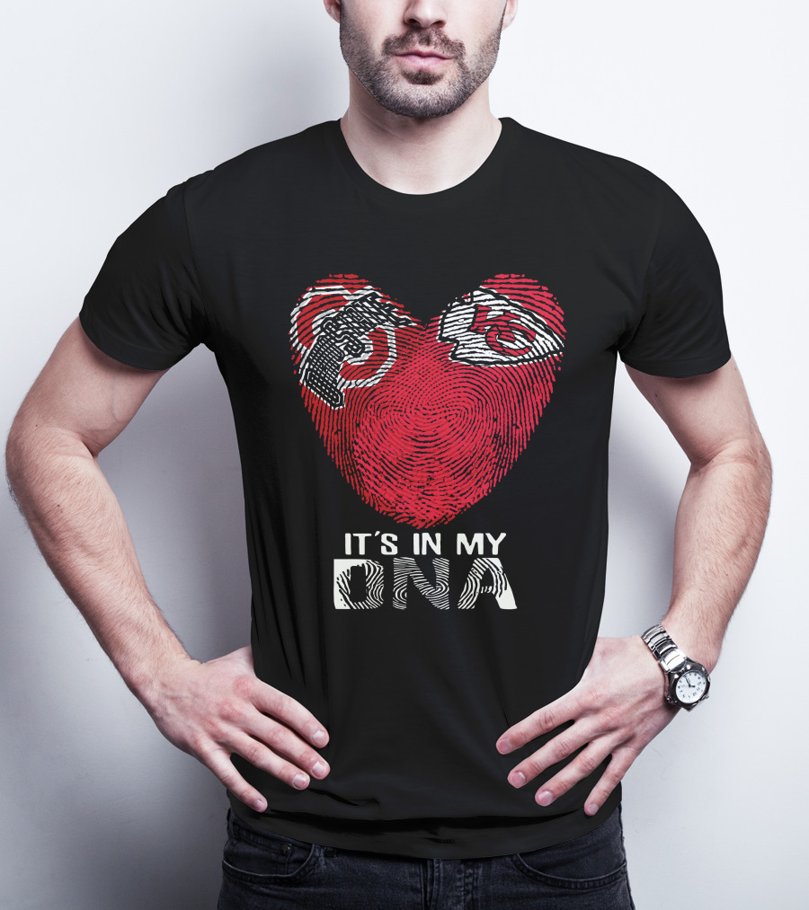 It's In My DNA Ohio State Chiefs Fingerprint Heart T-Shirt