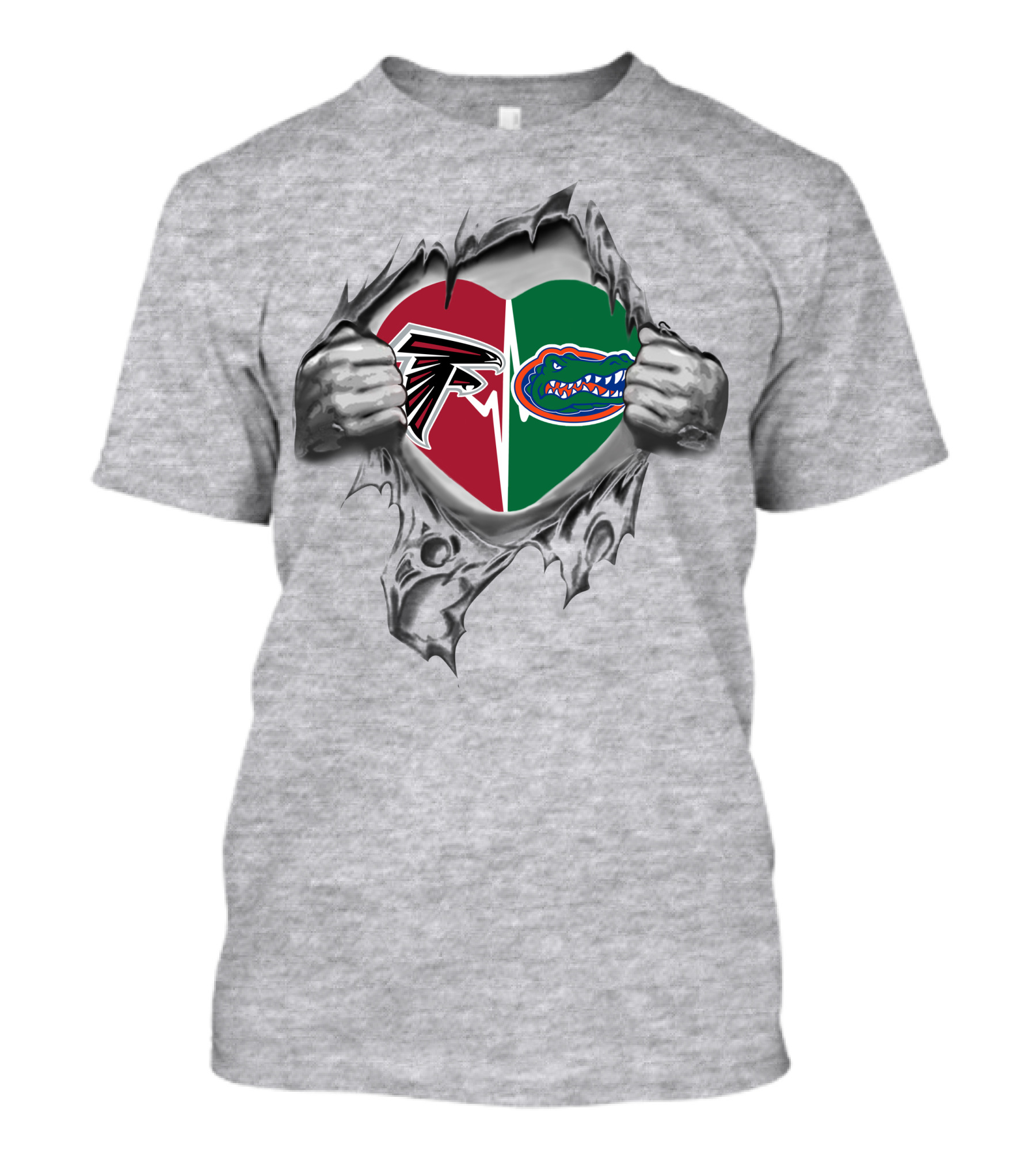 Atlanta Falcons Florida Gators Heart Logo Fusion T-Shirt