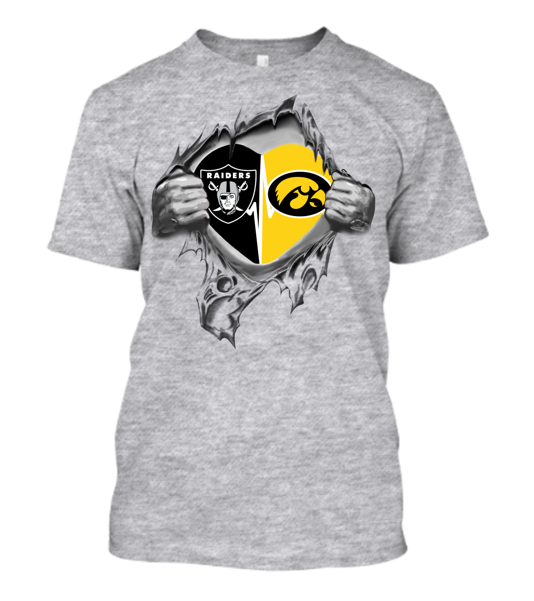 Raiders Hawkeyes It's In My Heart Hands Tearing T-Shirt