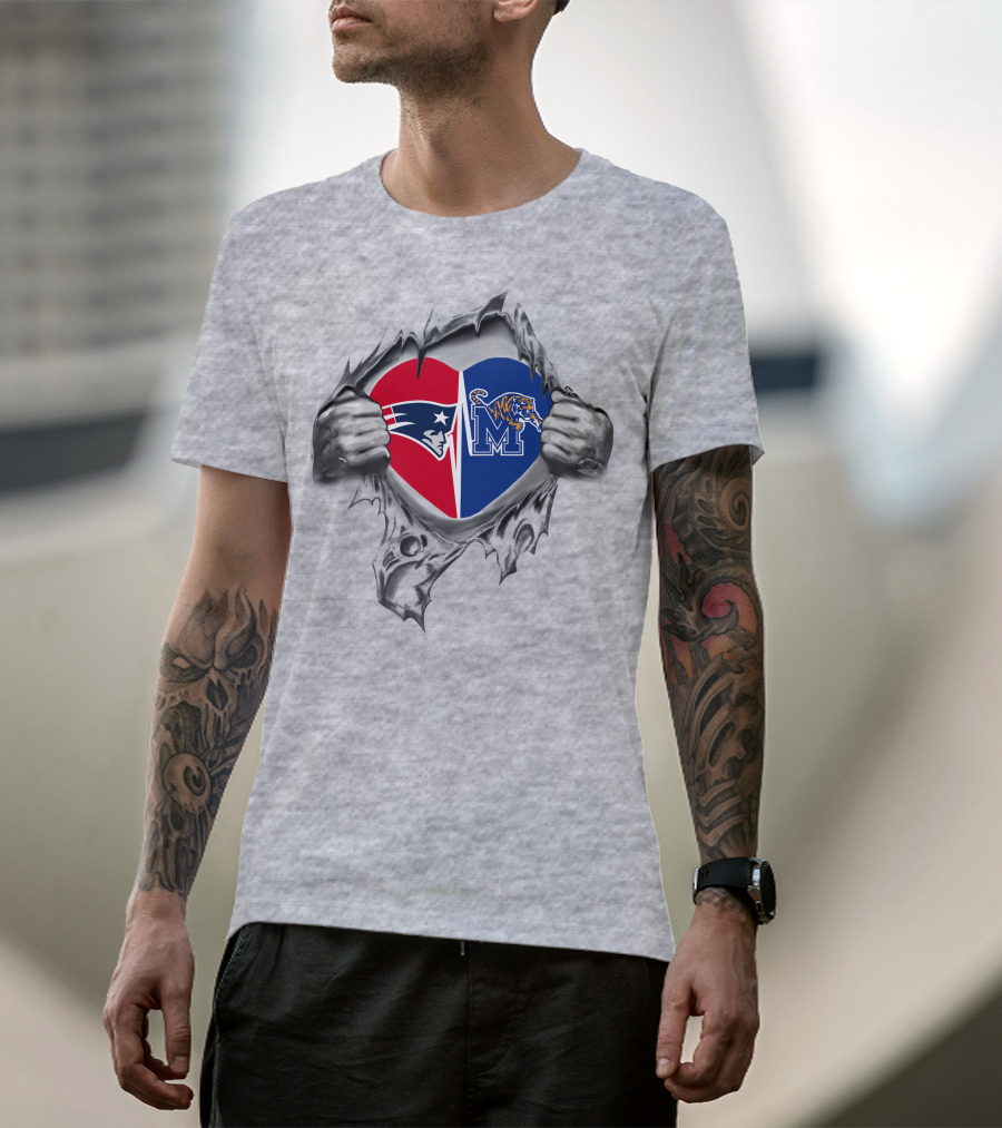 Patriots Memphis Tigers Heart T-Shirt