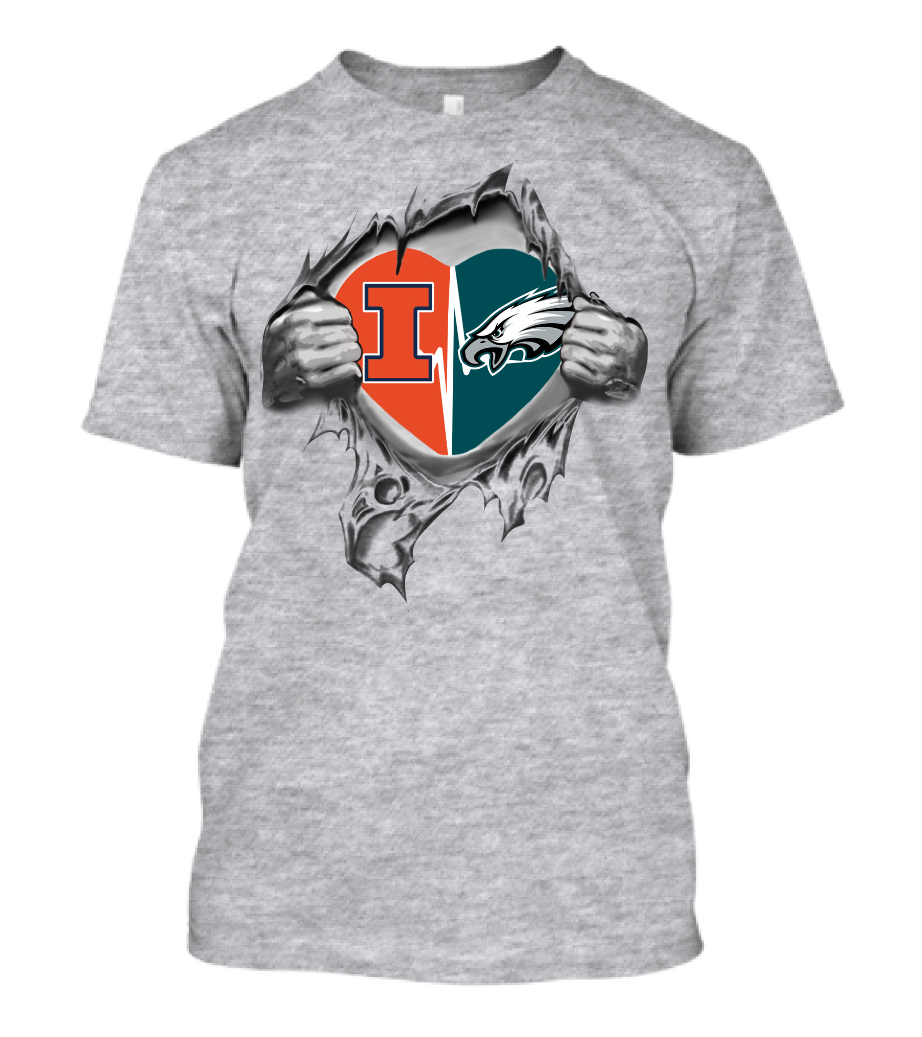 Eagles Illinois Heartbeat Divided Loyalty T-Shirt