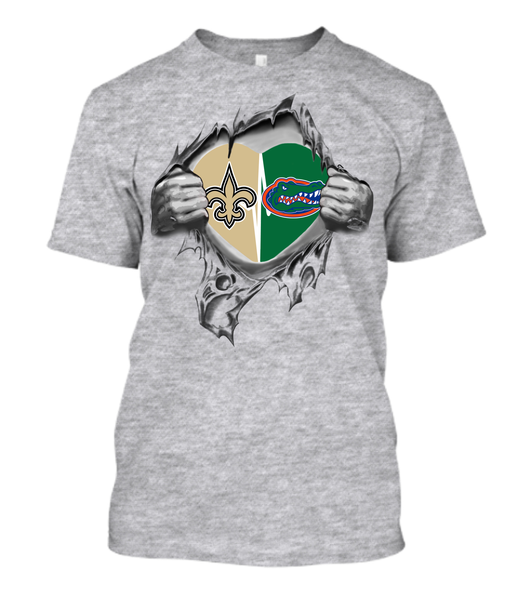 Saints Gators Heart Logo Fusion T-Shirt