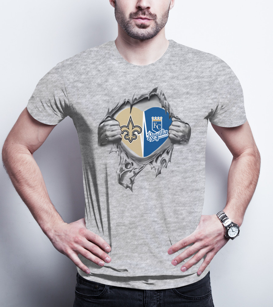 Saints Royals KC Heart Crest Fusion T-Shirt