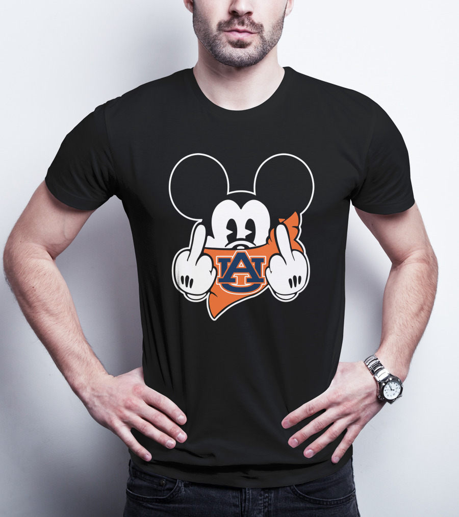 Auburn Tigers Mickey Mouse Logo Gesture T-Shirt