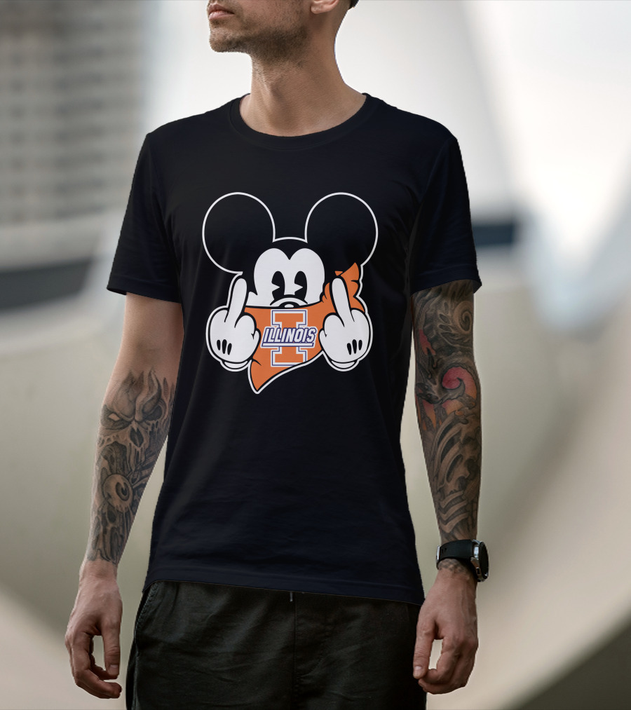 Illinois Fighting Illini Mickey Mouse Gesture T-Shirt