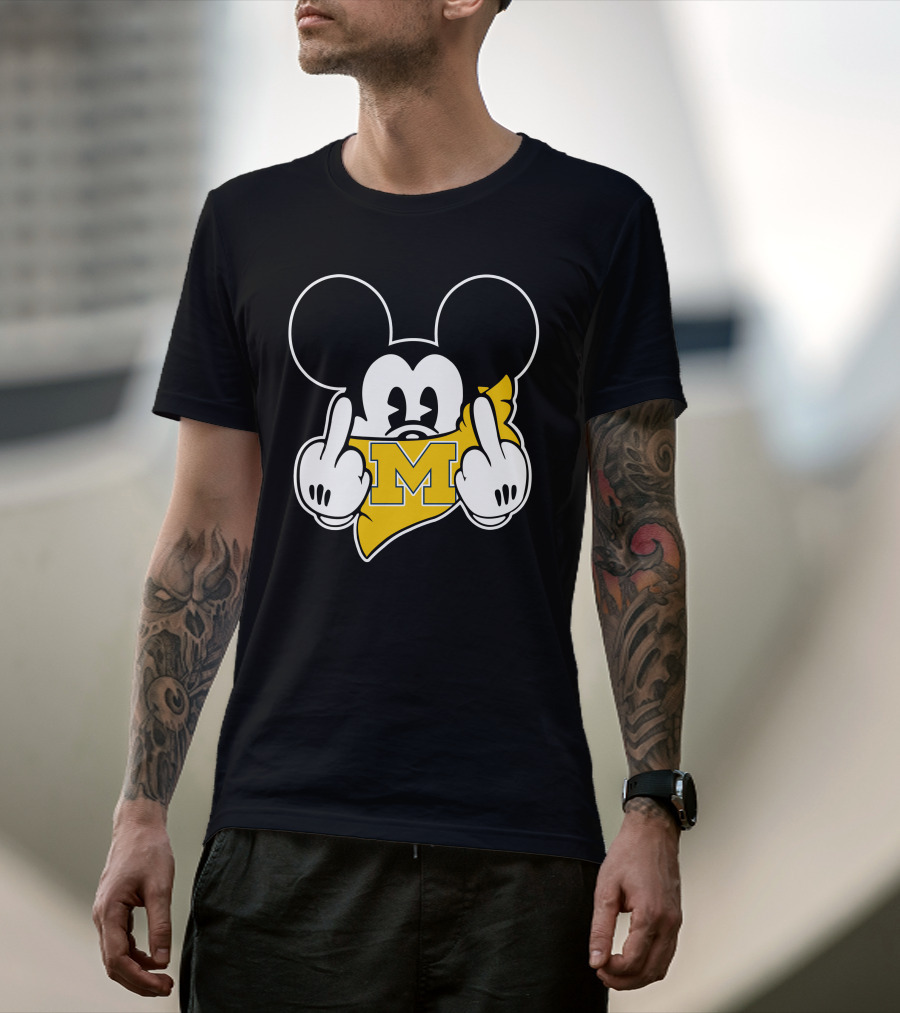 Michigan Wolverines Middle Finger Mickey T-Shirt