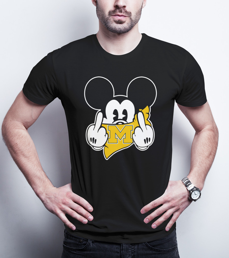 Michigan Wolverines Middle Finger Mickey T-Shirt