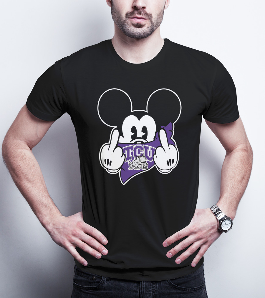 TCU Horned Frogs Mickey Logo With Gesture T-Shirt